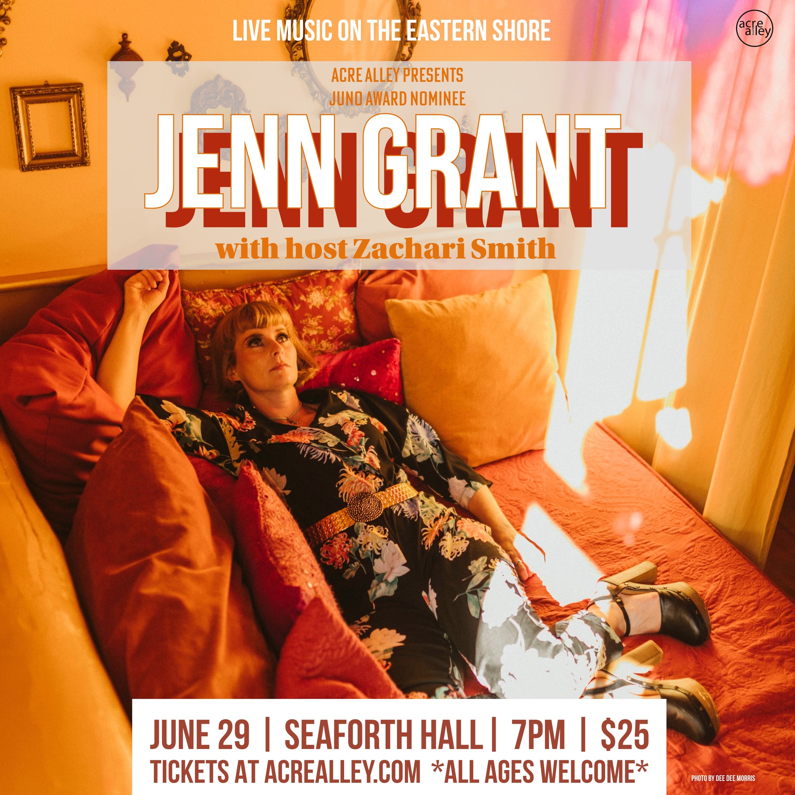 Jenn Grant / Zachari Smith - June 29 at Seaforth Hall | Acre Alley
